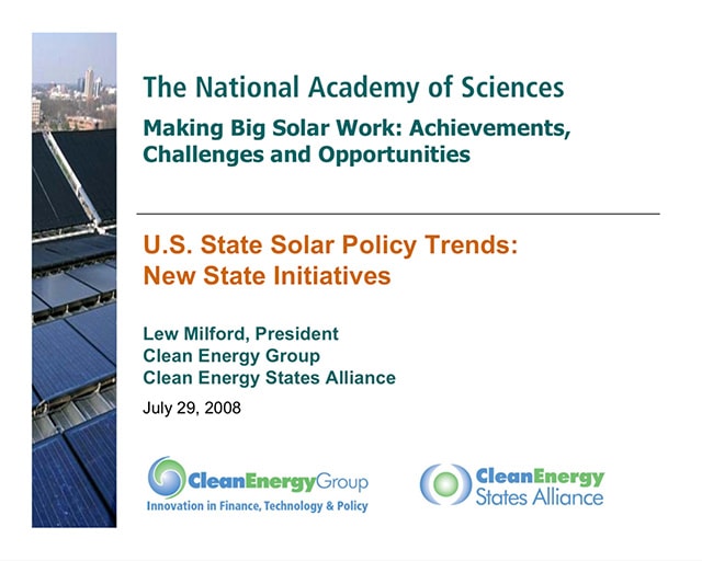 U.S. State Solar Policy Trends: New State Initiatives - Clean Energy ...